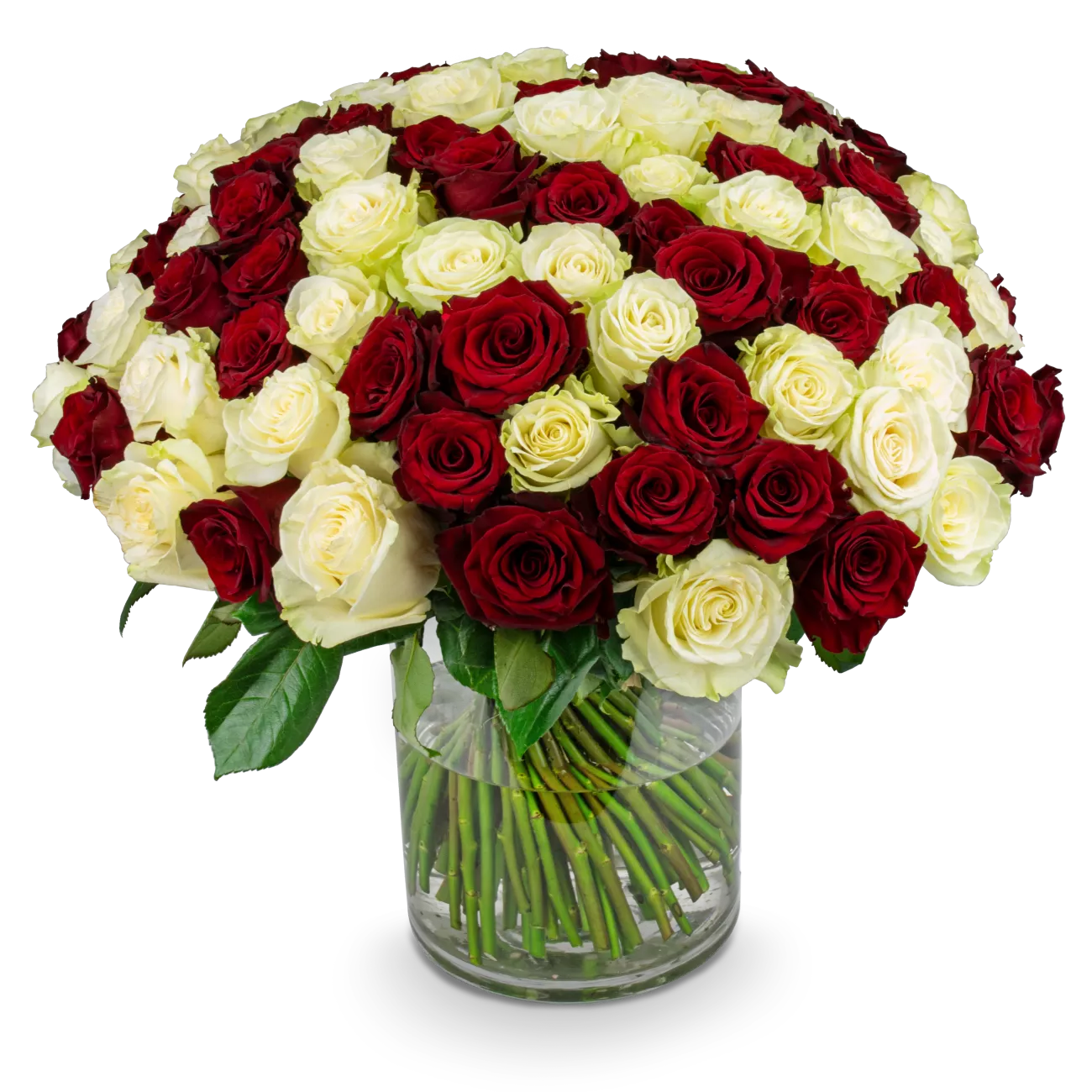 Boquet of white and red roses - Sarah - Online Express Flower Delivery ...